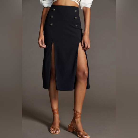 Maeve | Skirts | Anthropologie Maeve Dual Split Button Midi Skirt ...